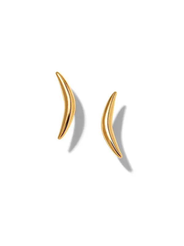 JAREDJAMIN Crescent Stud Earrings - Gold