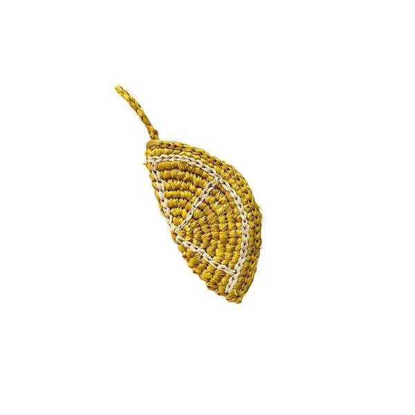 ZANATANY CONCEPTS Accessories Lemon Raffia Keyring - Yellow