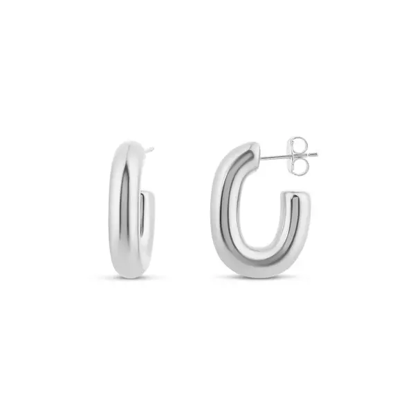 SHYMI U-shaped Hoop Earrings - Silver