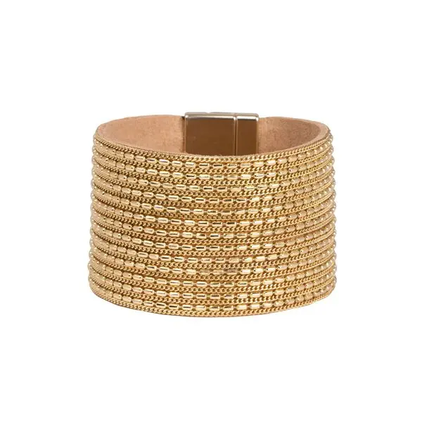 Saachi Rock N Roll Beaded Cuff Bracelet - Gold