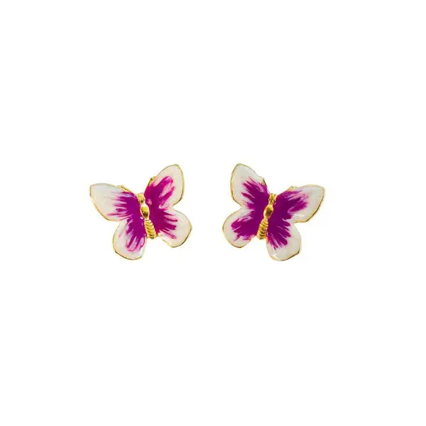 THE PINK REEF Butterfly Stud Earrings - White