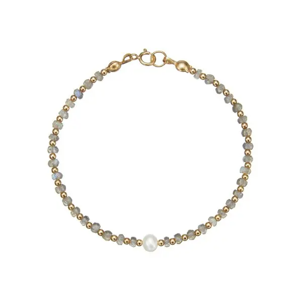 LILY & ROO Labradorite Gemstone Bracelet - Gold