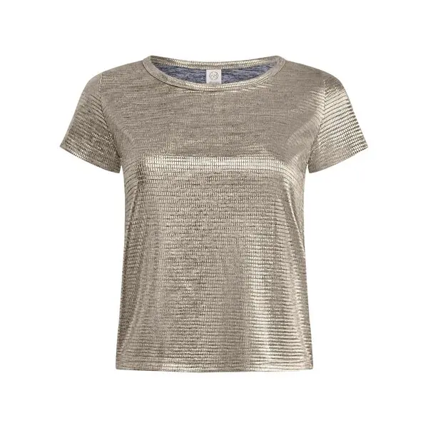 WHY MARY Rhea Metallic Knit T-shirt - Gold