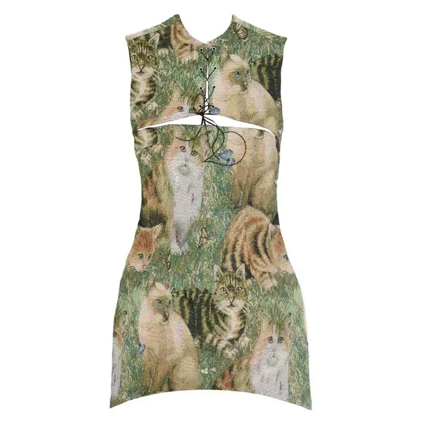 28NATELIER Mini Dress With Cut-out And Lace-up Detail