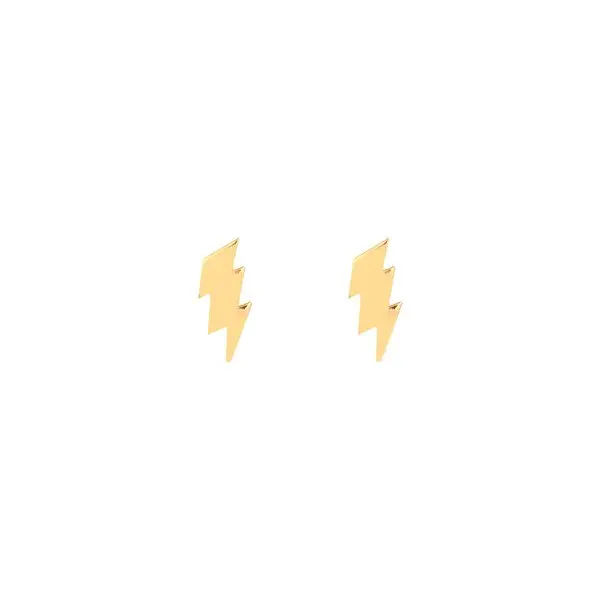 SOLIO JEWELLERY Lightning Stud Earrings - Gold/yellow