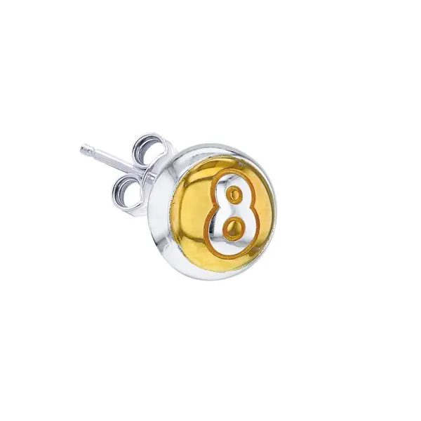 TRUE ROCKS 8 Ball Stud Earring - Gold/silver