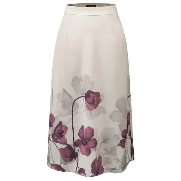 SMART AND JOY Placement Floral Print Trapeze Skirt