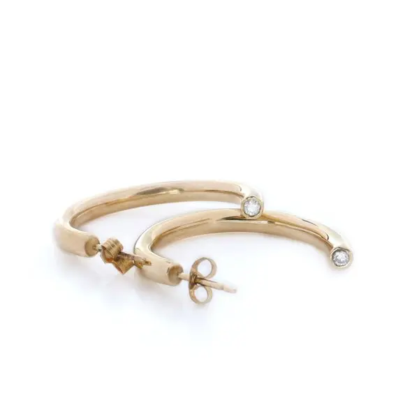 GABRIELLA ALICIA 9 Carat Yellow Diamond Hoop Earrings - Gold