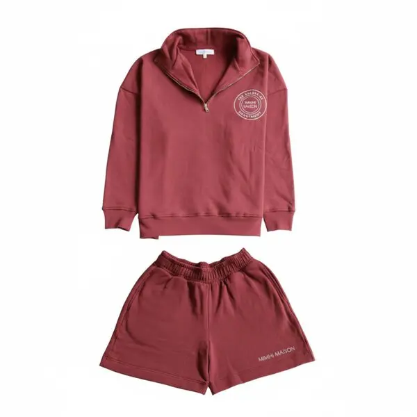 MIMHÍ MAISON Oversized Half-zip Sweatshirt And Shorts Set