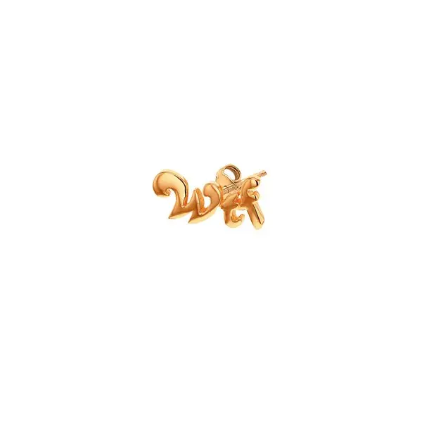 TRUE ROCKS 18kt Plated Wtf Stud Earring - Rose Gold