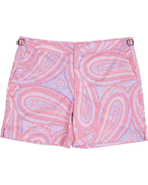 LORDS OF HARLECH Neptune Paisley Oxford Tailored Swim Short - Pink