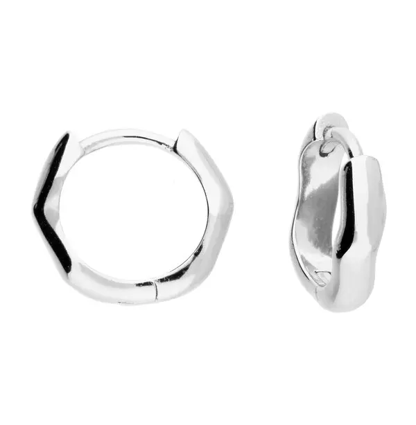 HARFI Sterling Misshapen Hoop Earrings - Silver