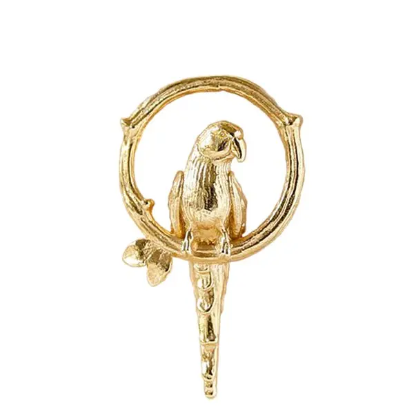LEE RENEE Parakeet Lapel Pin – Upright - Gold