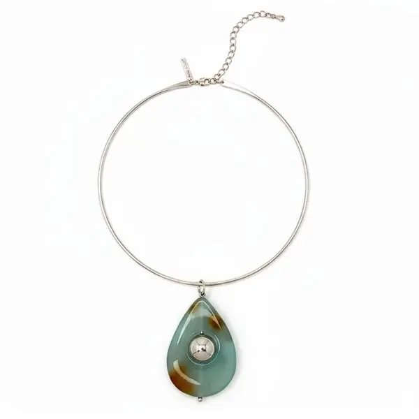JAREDJAMIN Zenith Agate Pendant Necklace - Blue