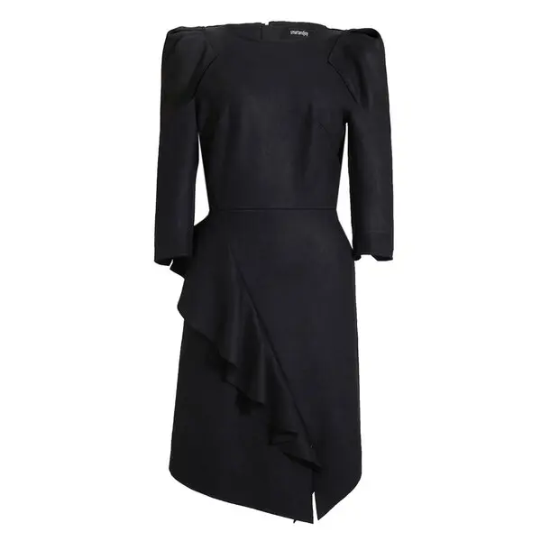SMART AND JOY Suede Structured Tailor Dress