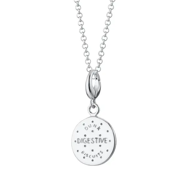 LILY CHARMED Sterling Digestive Biscuit Charm Necklace - Silver