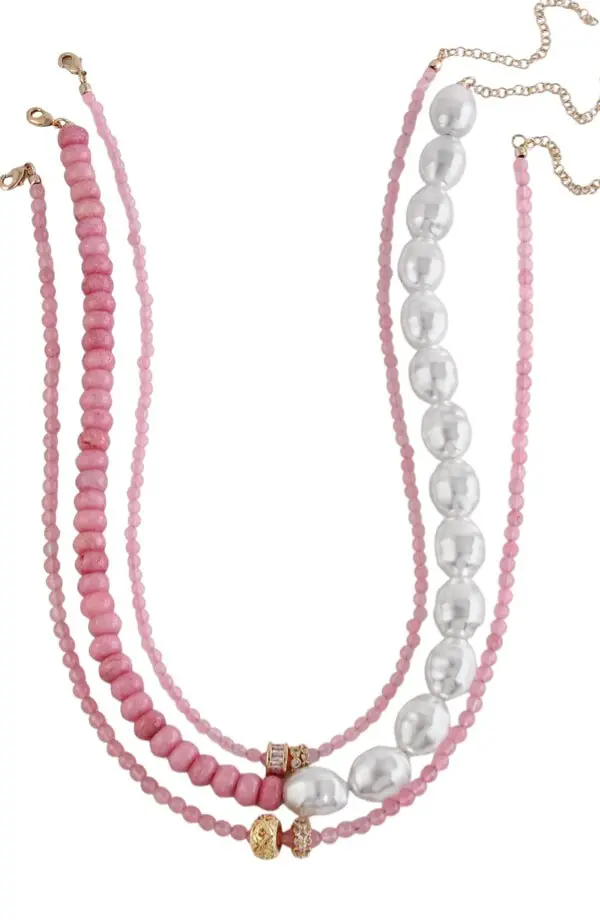 MACRAE & CO. Ann Trio Necklace - Pink