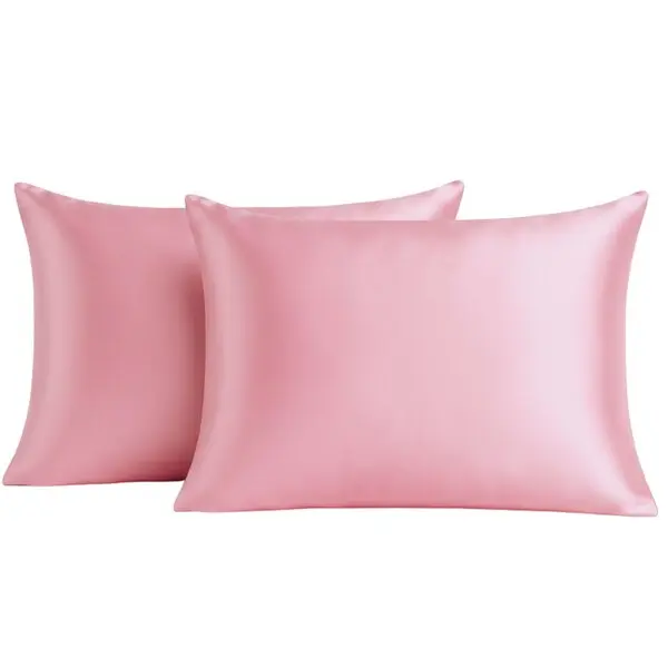 SILK AND BEARS Blush Set Of Two Mulberry Silk Pillowcases – Pure Silk, Envelope Style - Pink