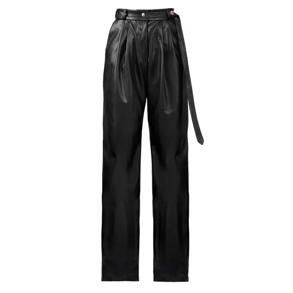 KARGEDE Vegan Leather Straight Leg Pants