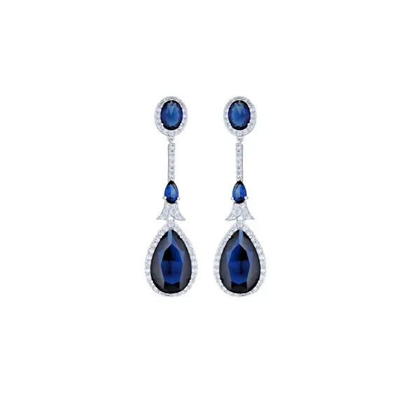 STEPHANIE BROWNE AUSTRALIA Alexandra Drop Earrings - Blue/silver