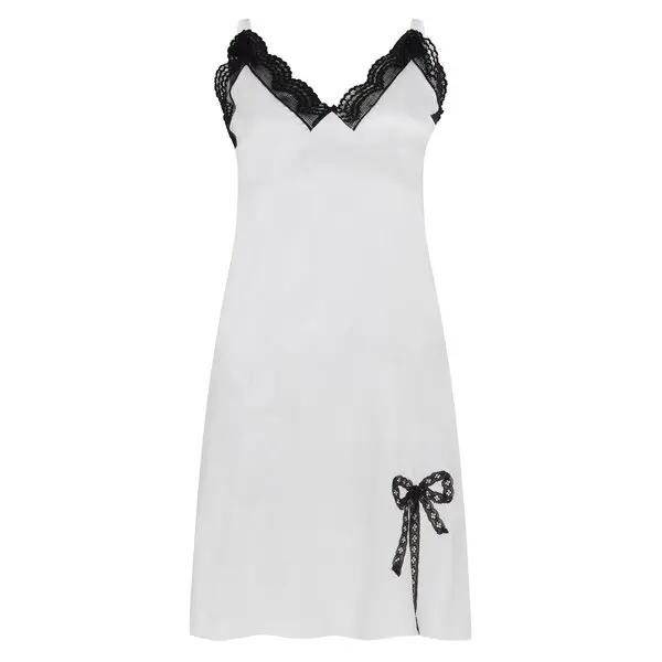 LISA THE LABEL Angle Baby Bow Slip Dress - White