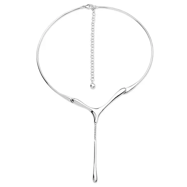 LUCY QUARTERMAINE Sterling Drop Y Necklace - Silver