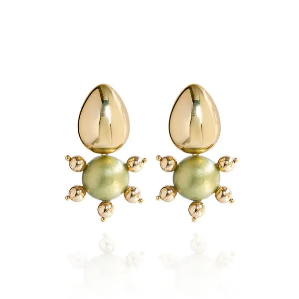SAULE LABEL Tulia Earrings - Green/gold