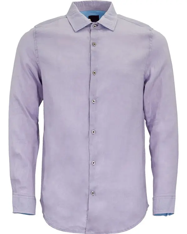 LORDS OF HARLECH Laurent Linen Shirt Lavender - Purple