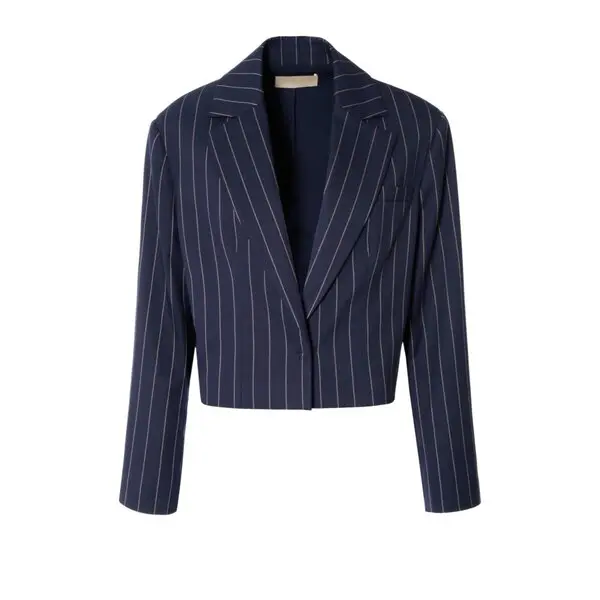 AGGI BY HALEWSKI Lora Mood Indigo Striped Blazer - Blue