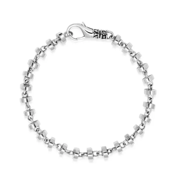 NIALAYA JEWELRY Sterling Round Link Bracelet - Silver