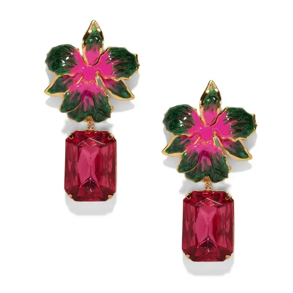 THE PINK REEF Vanilla Orchid Drop Earrings - Pink