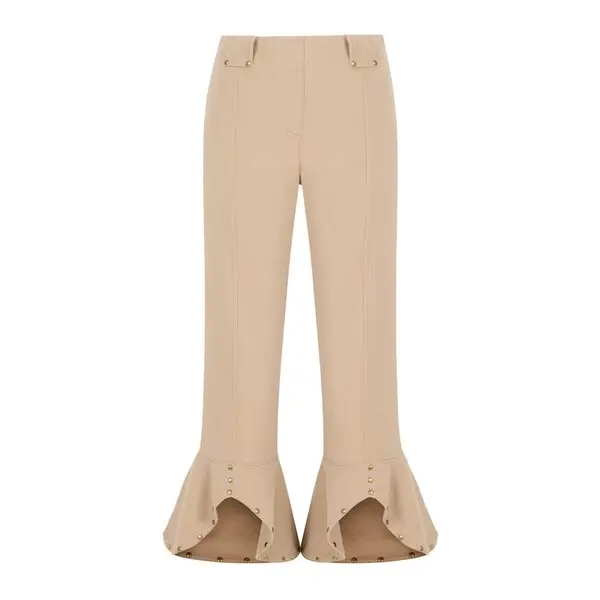 MAYAMU Elda Stud Detailed Canvas Pants
