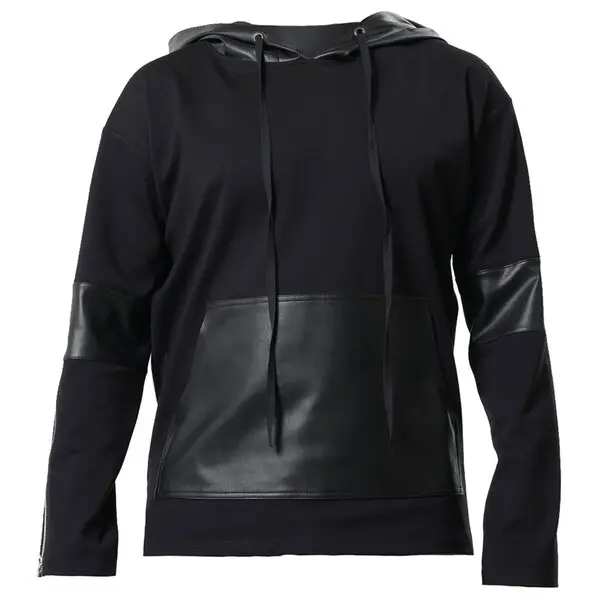 METAMORPHOZA Hoodie With Leather Accents