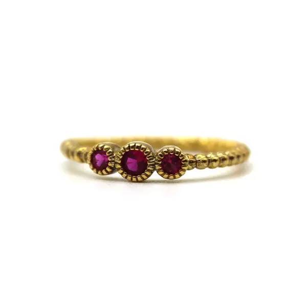 VICSTONENYC FINE JEWELRY Antique Style Ruby Ring - Gold