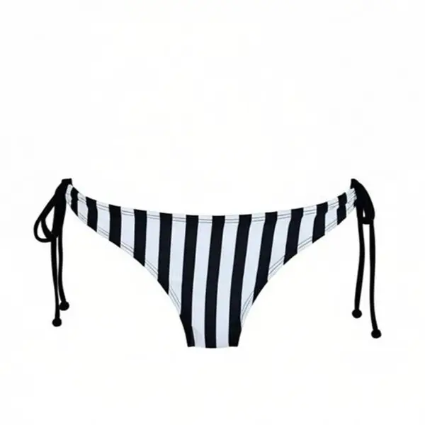 BRASINI SWIMWEAR Copa Tie Side Thong Bikini Bottom - Black
