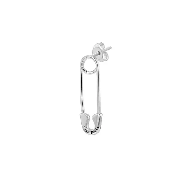 TRUE ROCKS Sterling Safety Pin Stud Earring - Silver