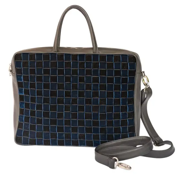 VELVET ATELIER Paco Laptop Case - Black/blue