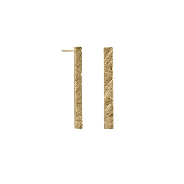 EDGE ONLY Rugged Bar Vermeil Earrings - Gold