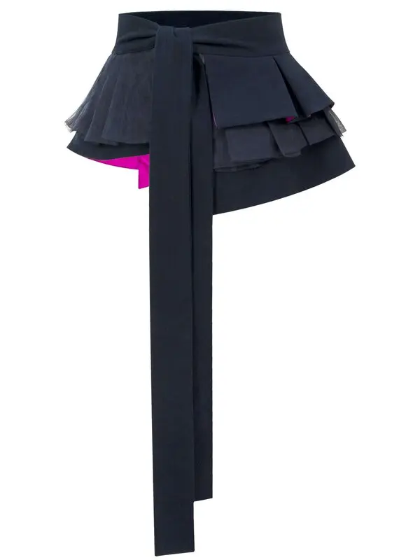 TIA DORRAINE Classic Innovation Self-tie Pleated Belt - Black