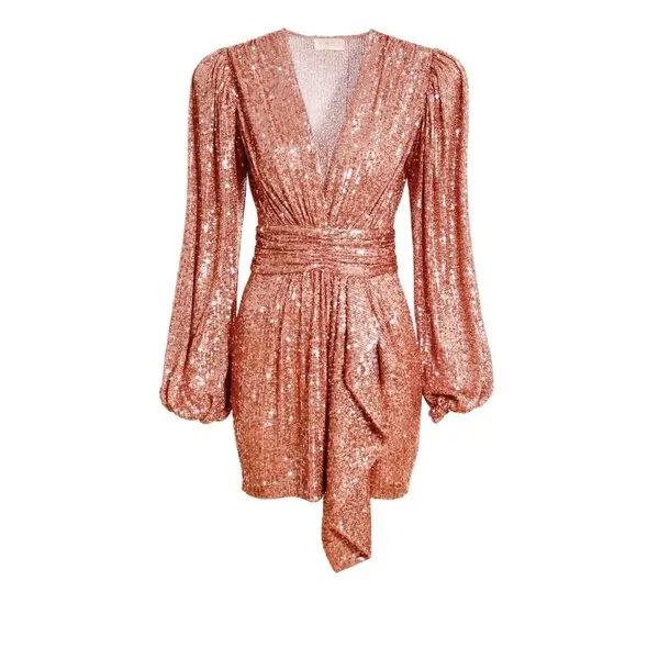 AGGI BY HALEWSKI Anastasia Apricot Brandy Mini Dress - Pink