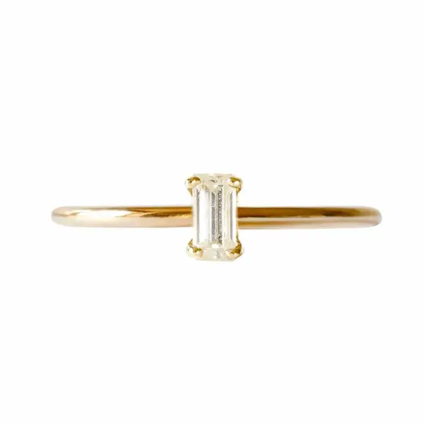 LEE RENEE Moissanite Baguette Ring - Gold