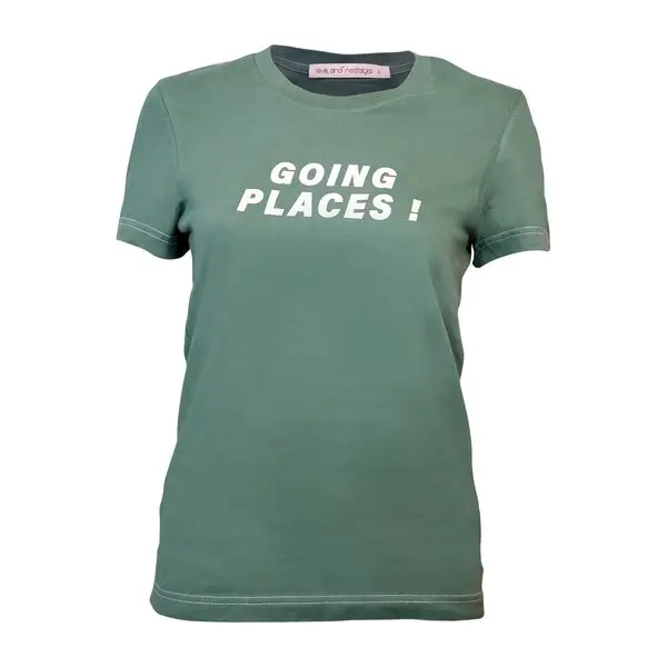 LOVE AND NOSTALGIA Margot Going Places Tee - Green