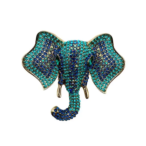 OUTOFOFFICE Elephant Statement Brooch - Blue