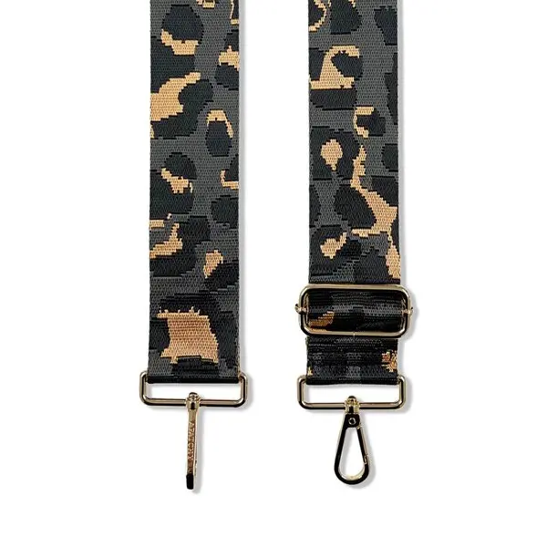 APATCHY LONDON Leopard Print Bag Strap - Gray
