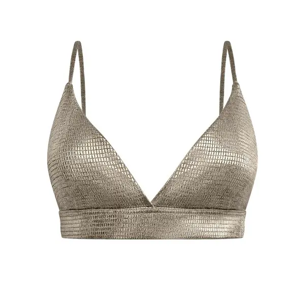 WHY MARY Luna Metallic Bralet - Gold