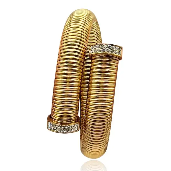 MICHAEL NASH JEWELRY Plated Cobra Bracelet With Pave Tips - Gold