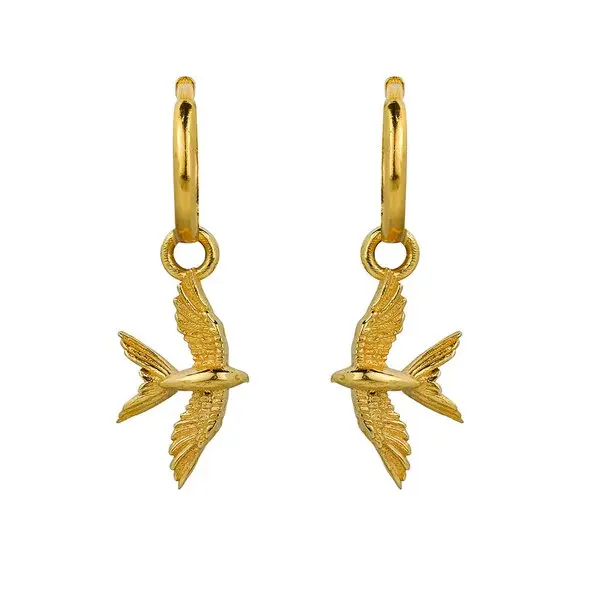 CHARLOTTE'S WEB JEWELLERY Swallow In Flight Hoop Earrings - Gold