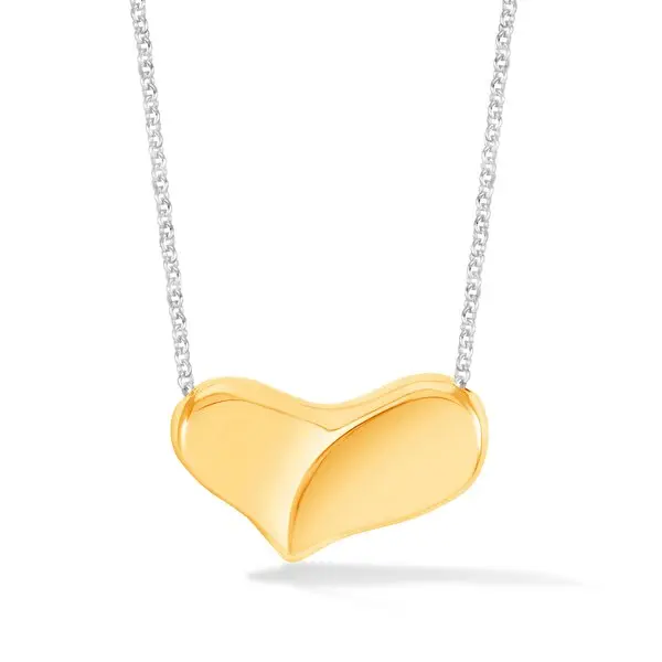 DOWER & HALL Two-tone Heart Pendant Necklace - Gold/silver