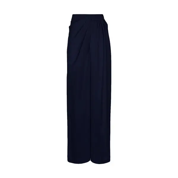 BLUZAT Wide Leg Trousers With Draped Detail