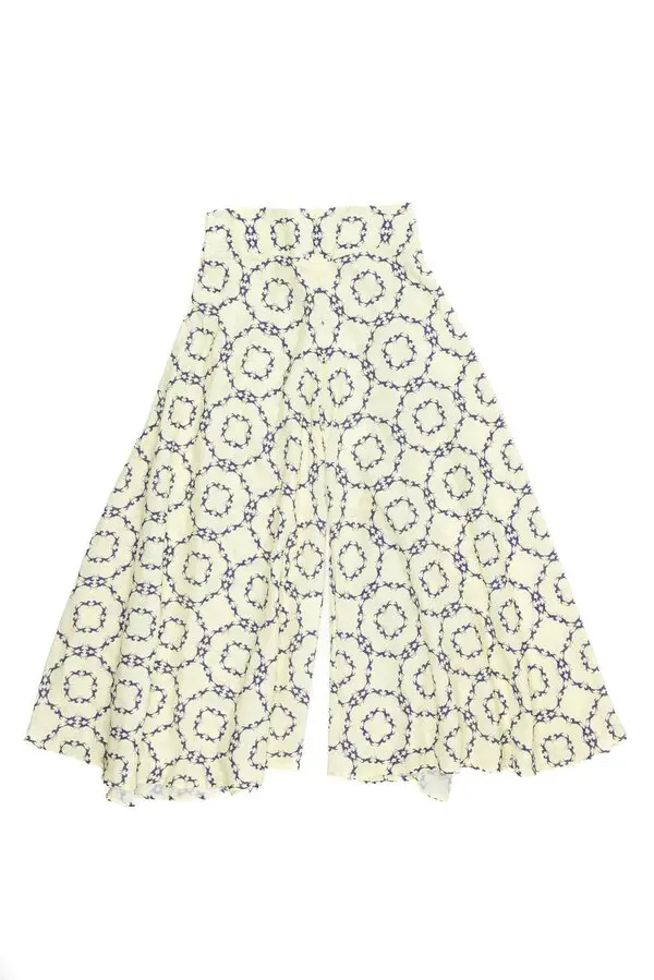FORZA CAVALLO Printed Wide Leg Palazzo Pants - Green